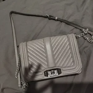 Rebecca Minkoff | Bags | Quilted Chevron Crossbody Bag In Gray | Poshmark